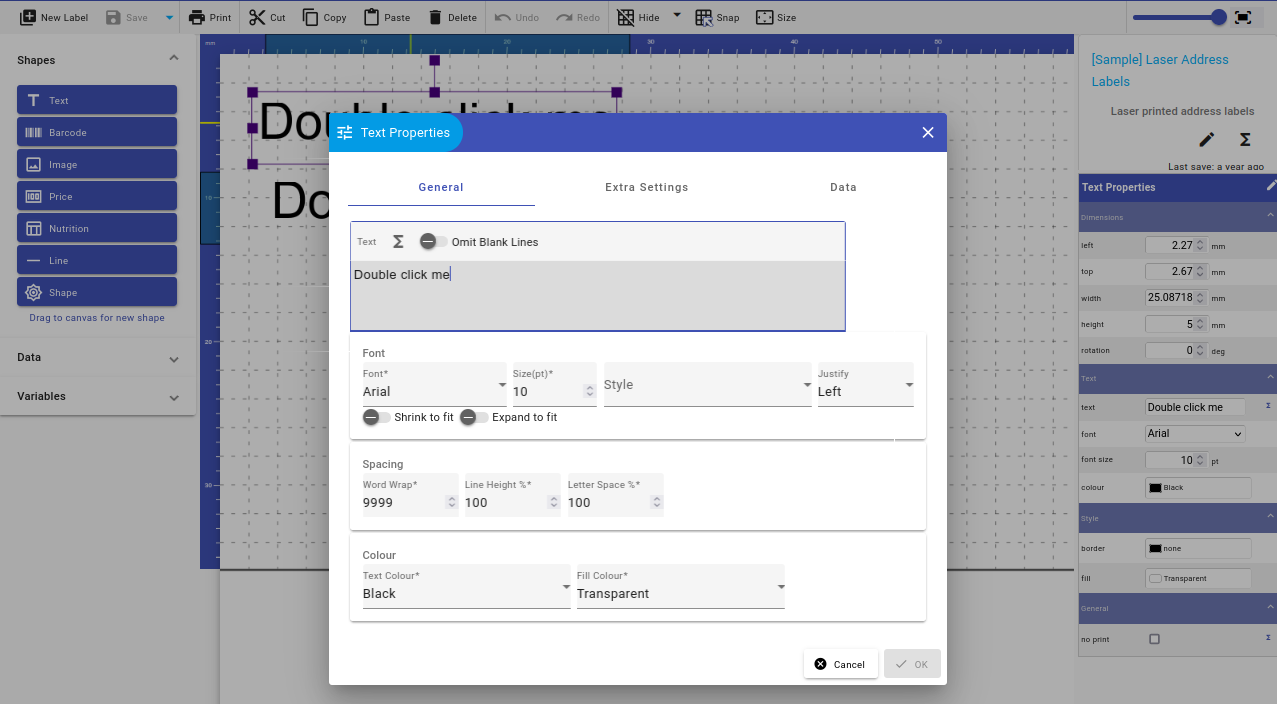 Label Shapes - barxui