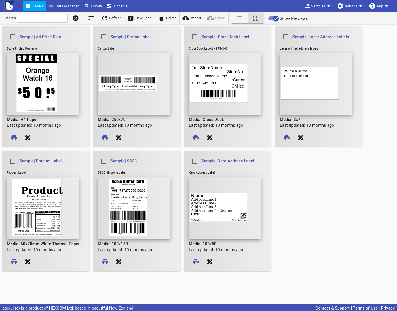 Label Manager - barxui